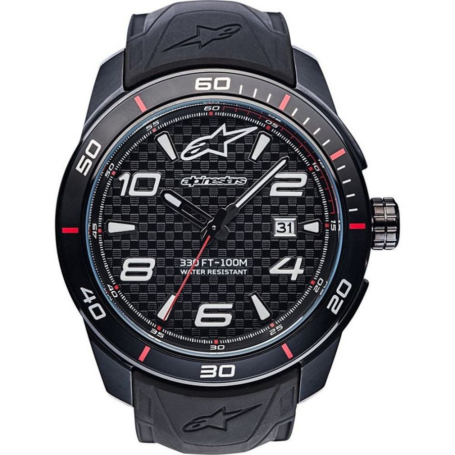 Montre ALPINESTARS TECH WATCH 3H BLACK SILICON STRAP - Moto Expert