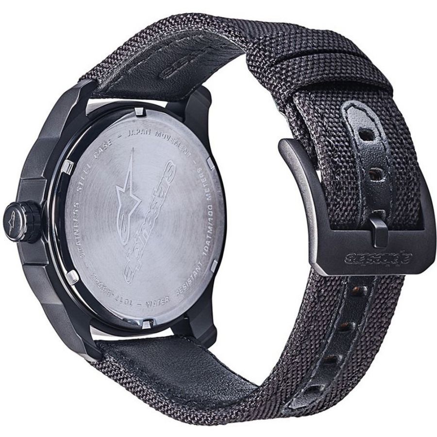 Montre ALPINESTARS TECH WATCH 3H BLACK BLACK NYLON STRAP VERT - Moto Expert